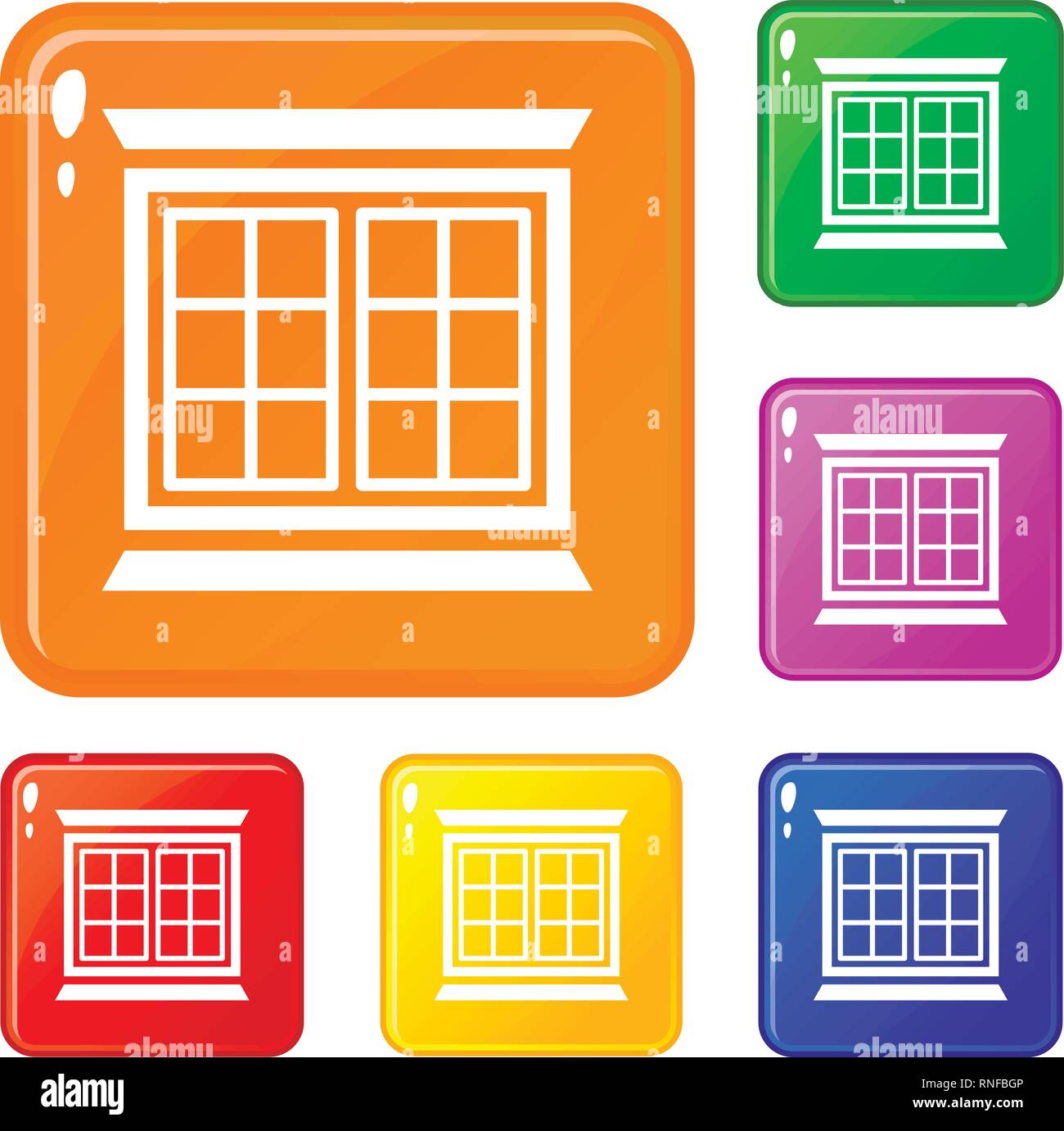 Modern window frame icons set vector color Stock Vector Image & Art - Alamy