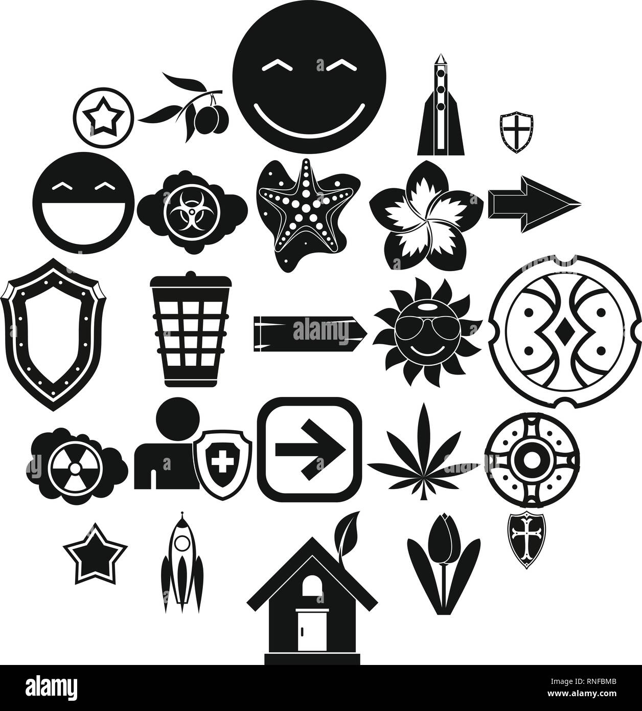 Emblem icons set, simple style Stock Vector Image & Art - Alamy