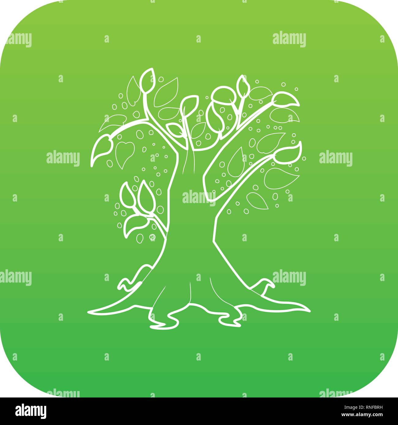 Big tree icon green vector Stock Vector Image & Art - Alamy