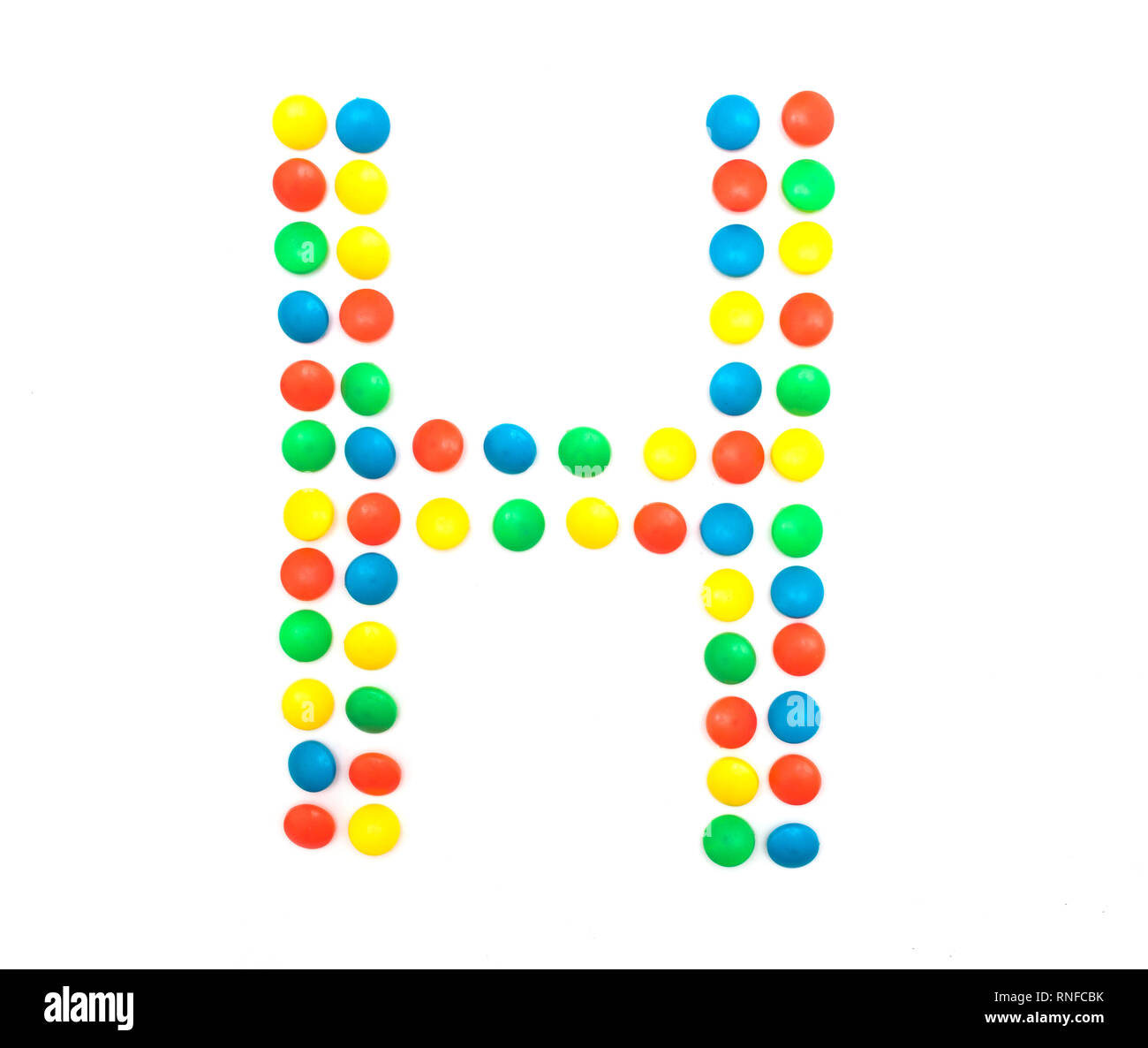 Multicolored alphabet from children's mosaic letter H, ABC Stock Photo ...