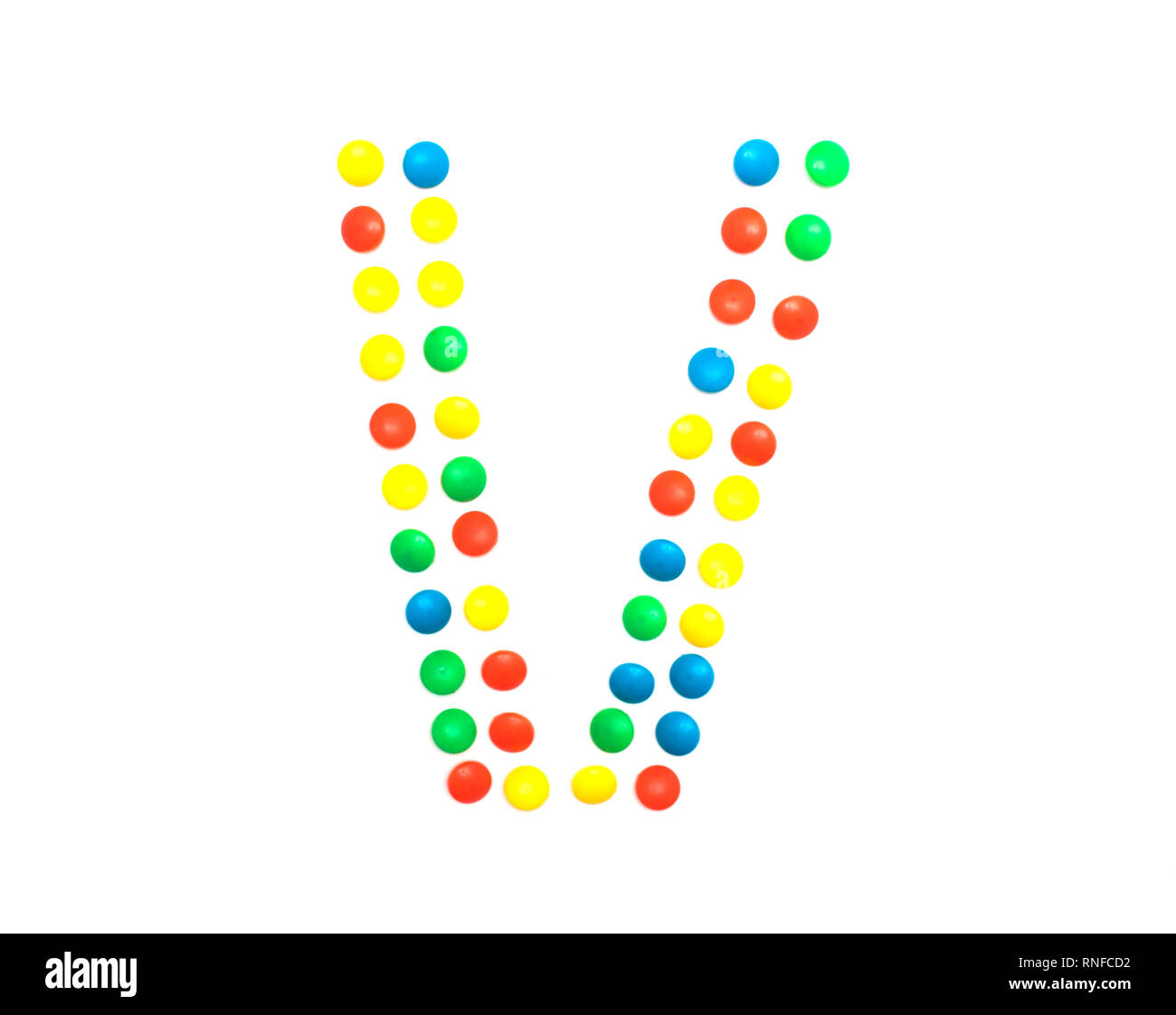 Multicolored alphabet from children's mosaic letter V, ABC Stock Photo ...