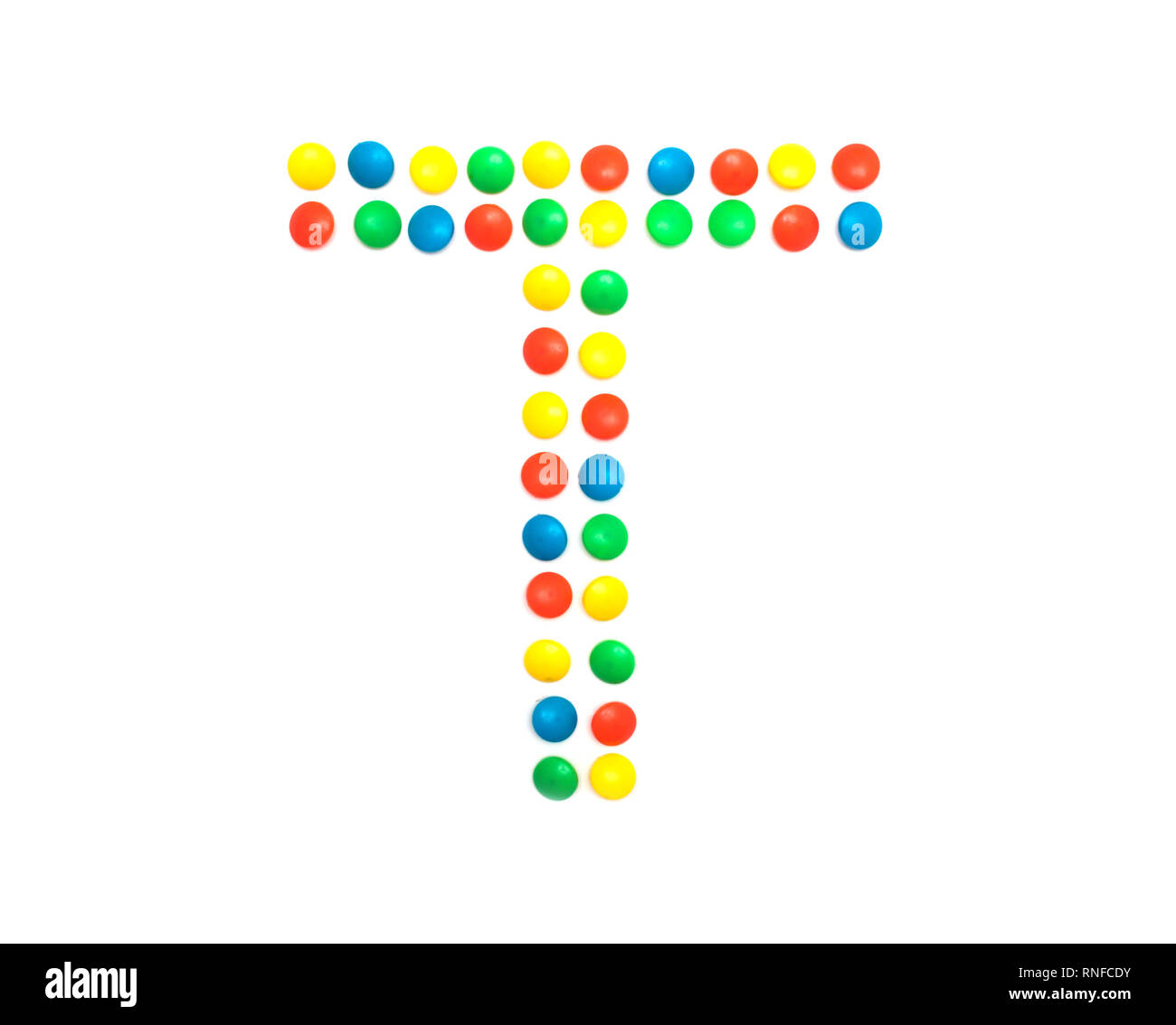 Multicolored alphabet from children's mosaic letter T, ABC Stock Photo ...