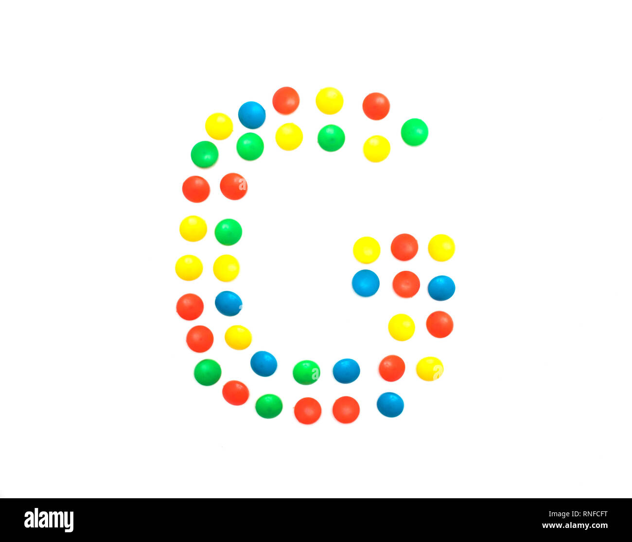 Multicolored alphabet from children's mosaic letter G, ABC Stock Photo ...