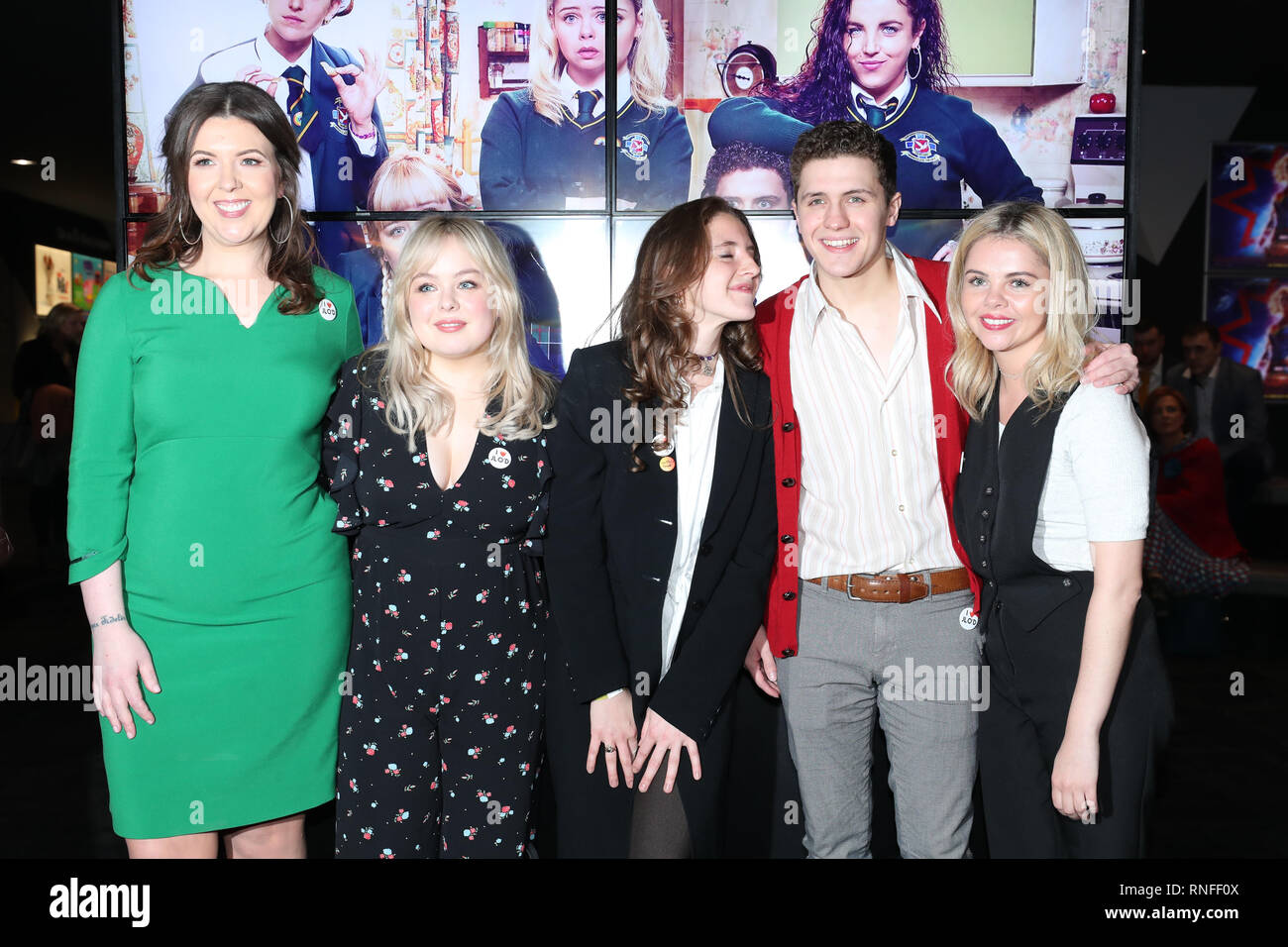 (left to right) Writer Lisa McGee with cast members Nicola Coughlan ...