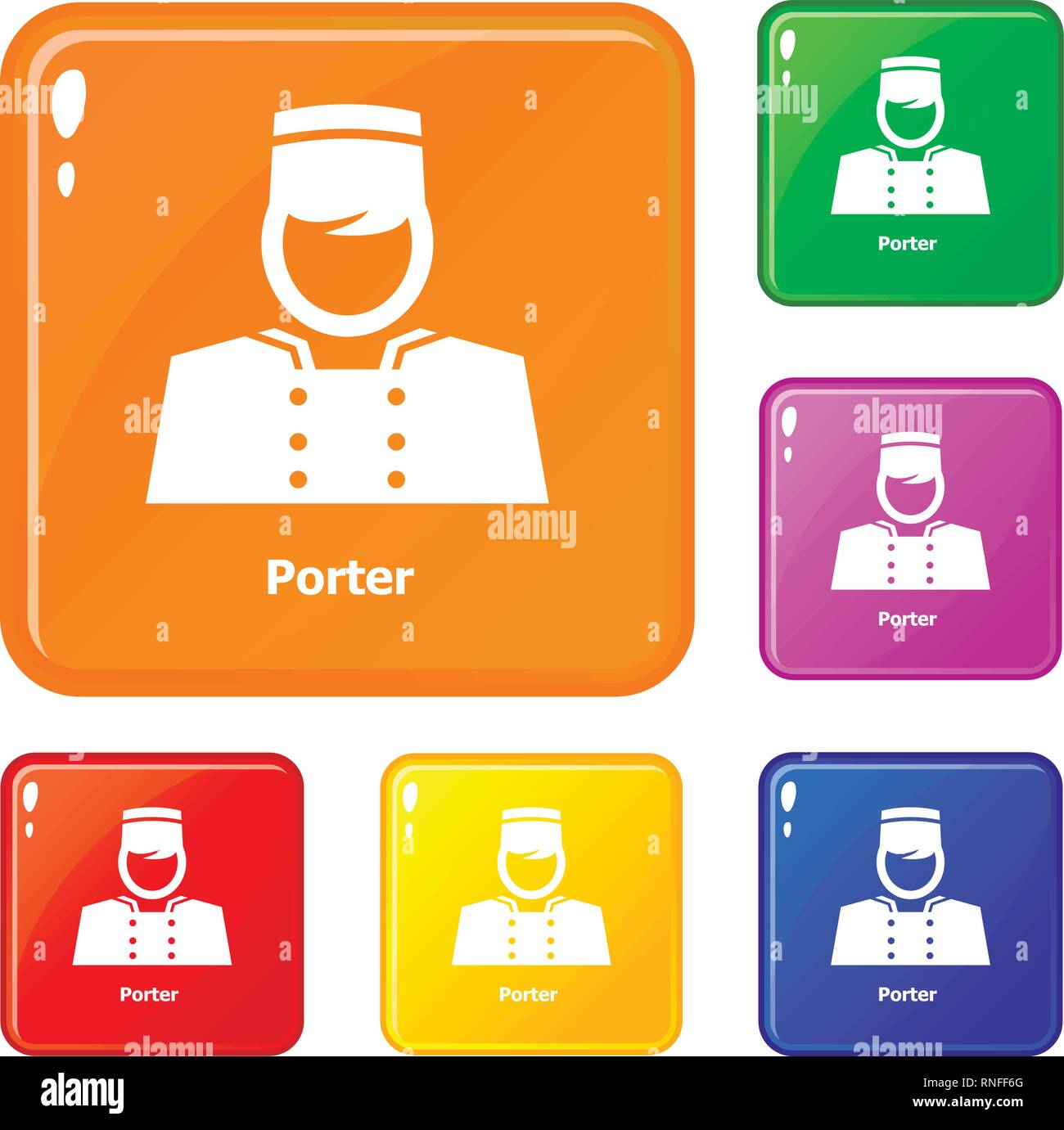 Porter icons set vector color Stock Vector Image & Art - Alamy