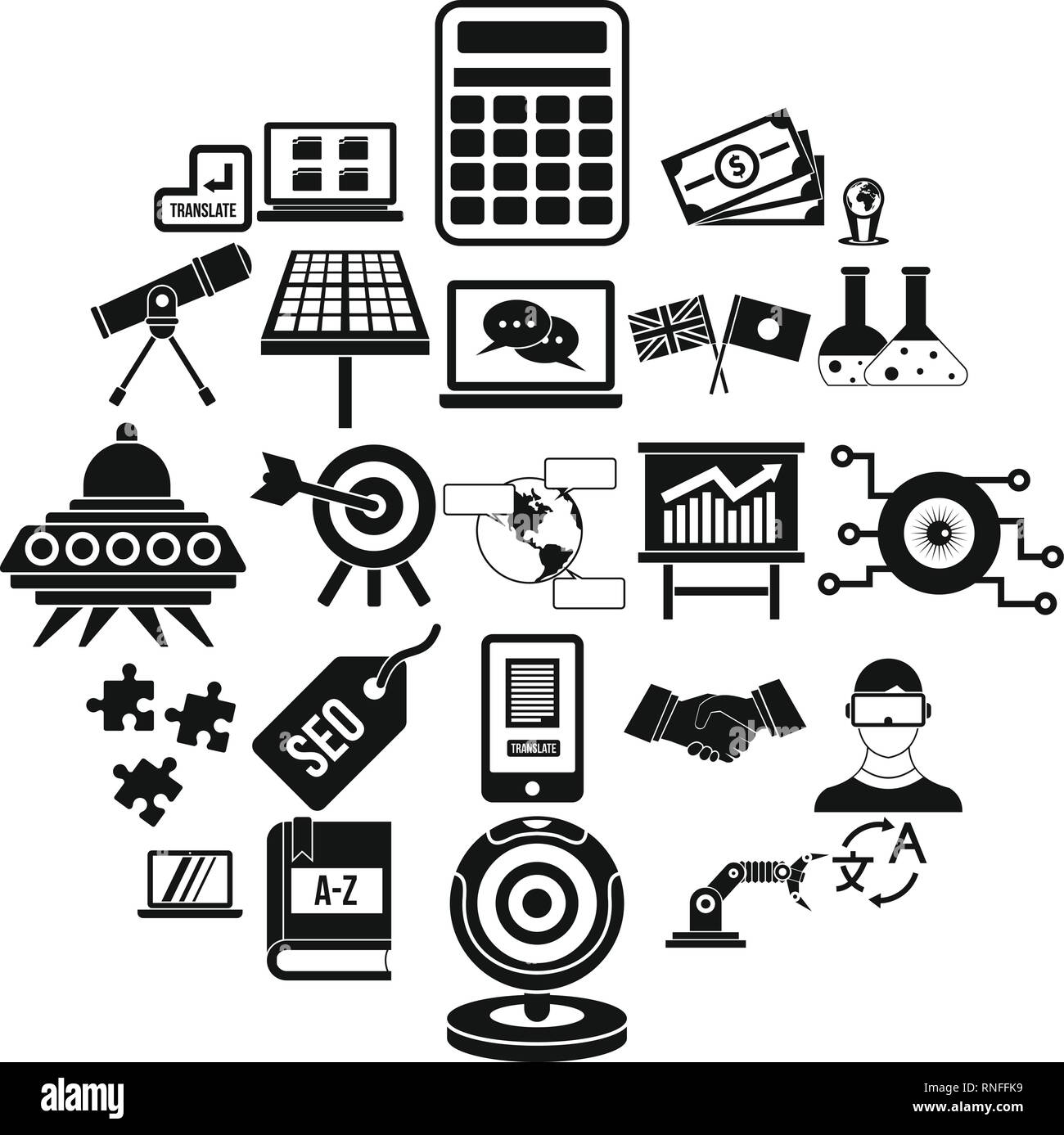 Education technology icons set, simple style Stock Vector Image & Art ...