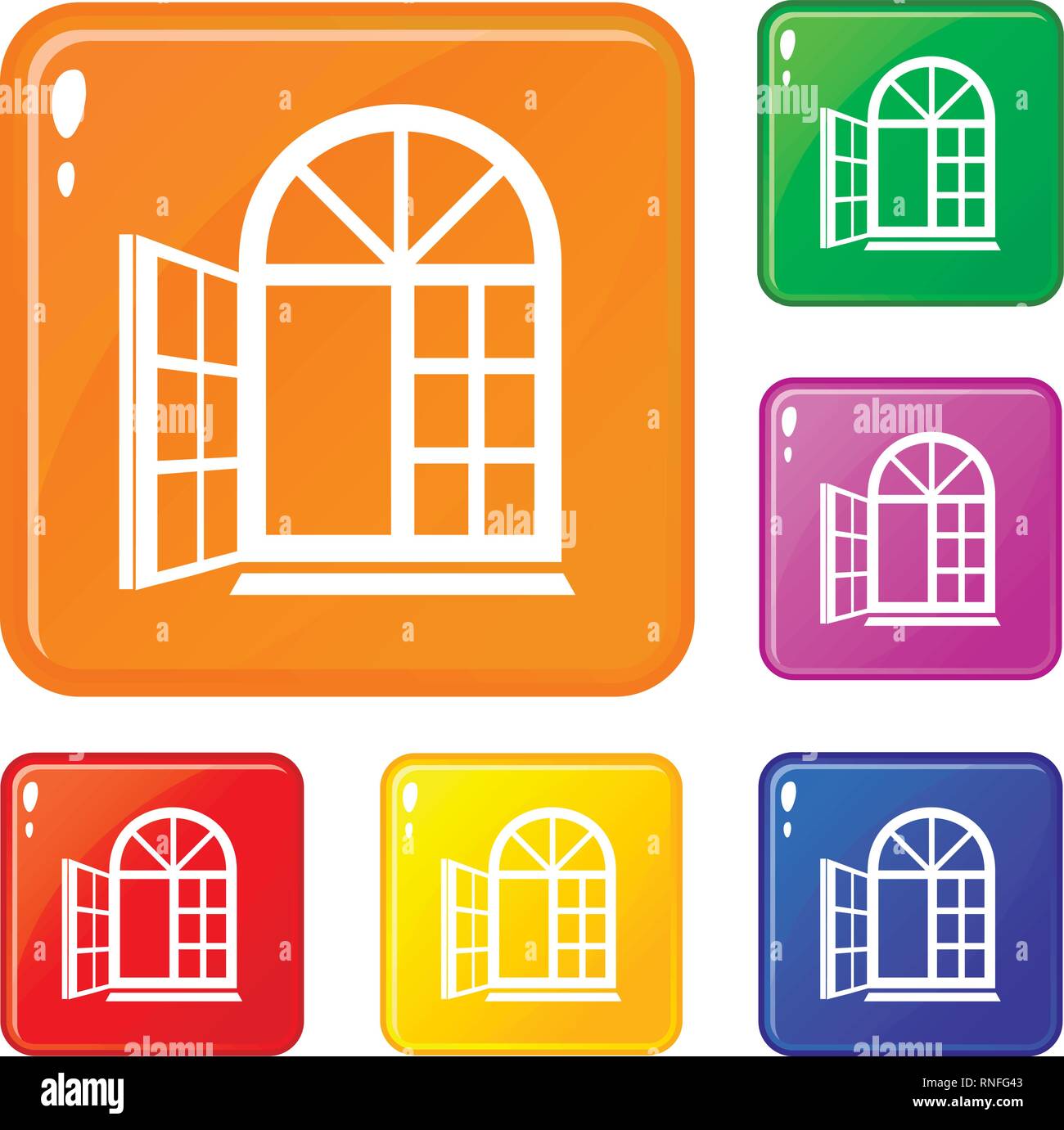 Window frame icons set vector color Stock Vector Image & Art - Alamy