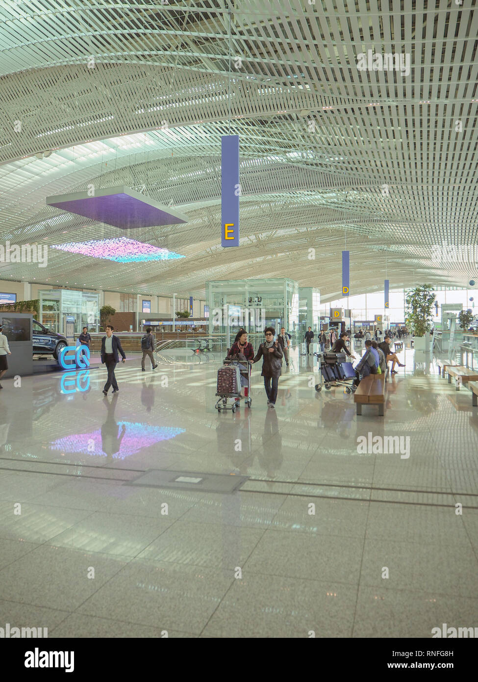 South Korea - October 2018: departure hall of the Incheon International ...