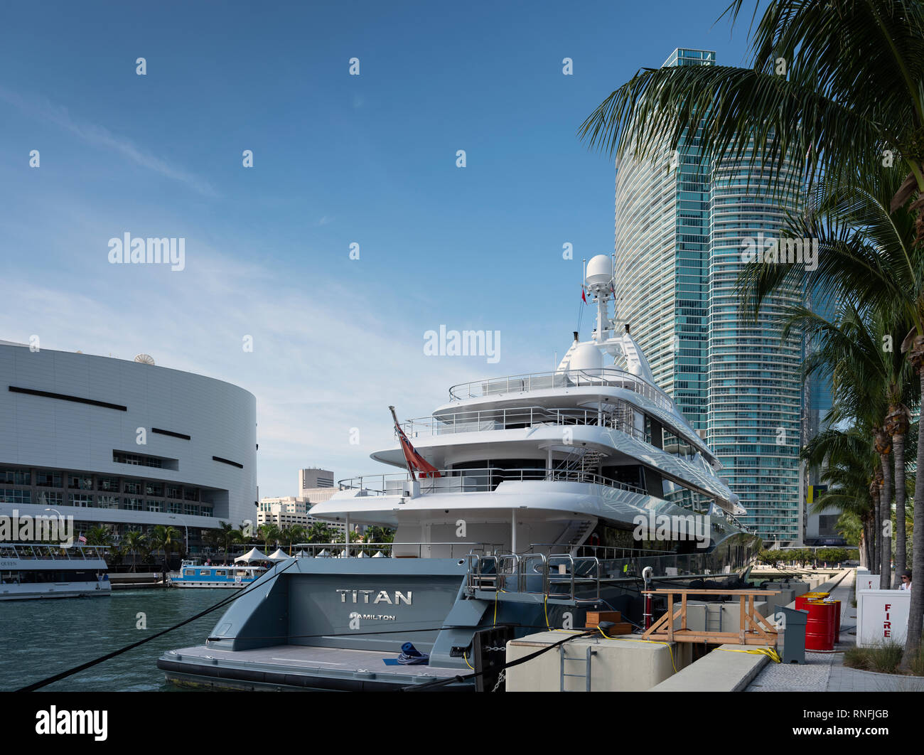 A superyacht at berth in Miami Stock Photo - Alamy
