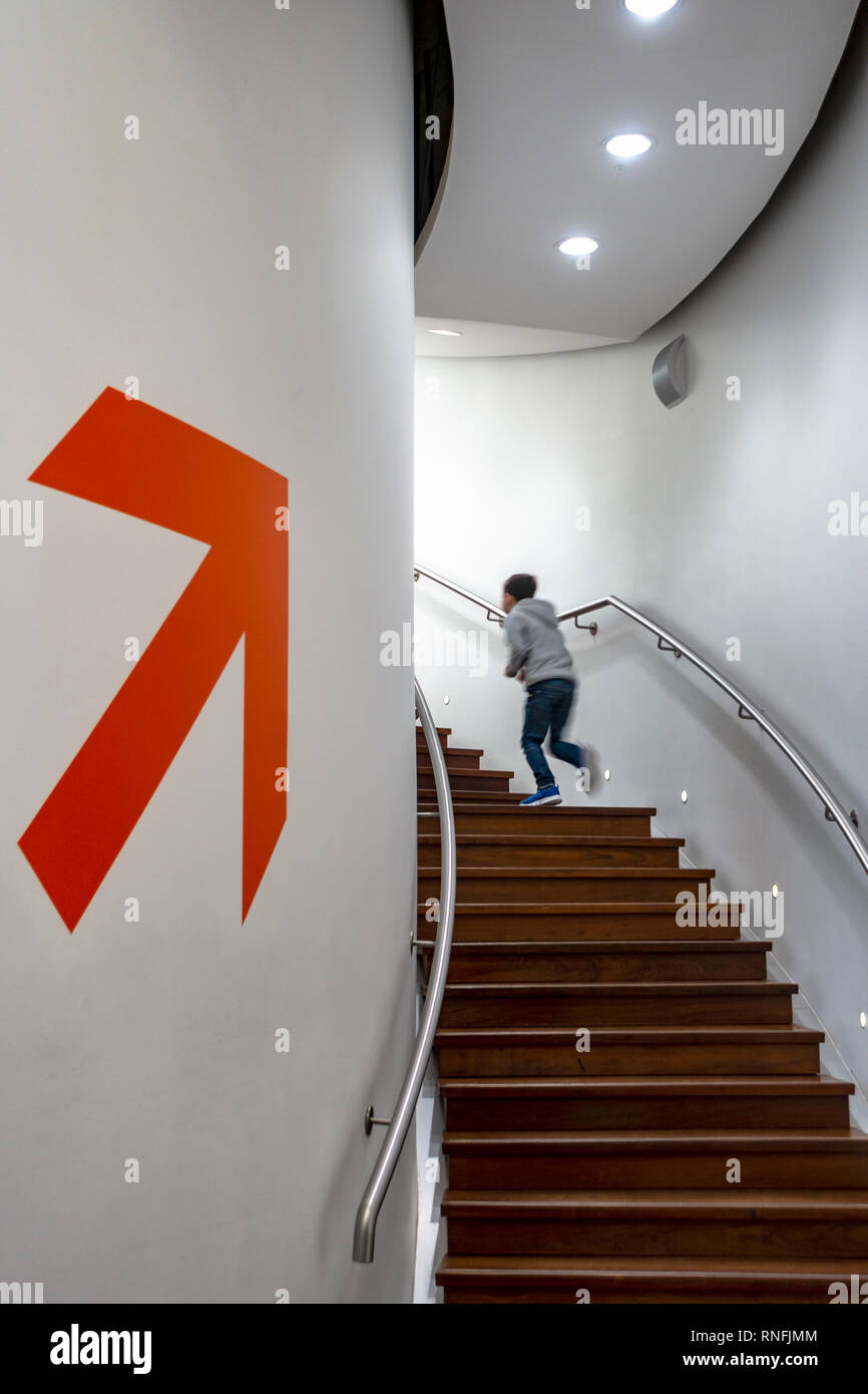 Red stair case hi-res stock photography and images - Alamy