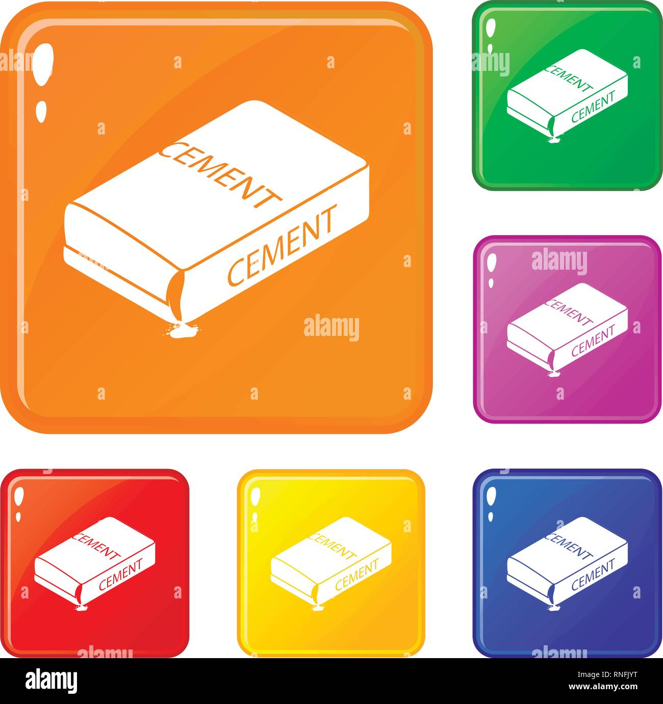 Cement bag icons set vector color Stock Vector Image & Art - Alamy