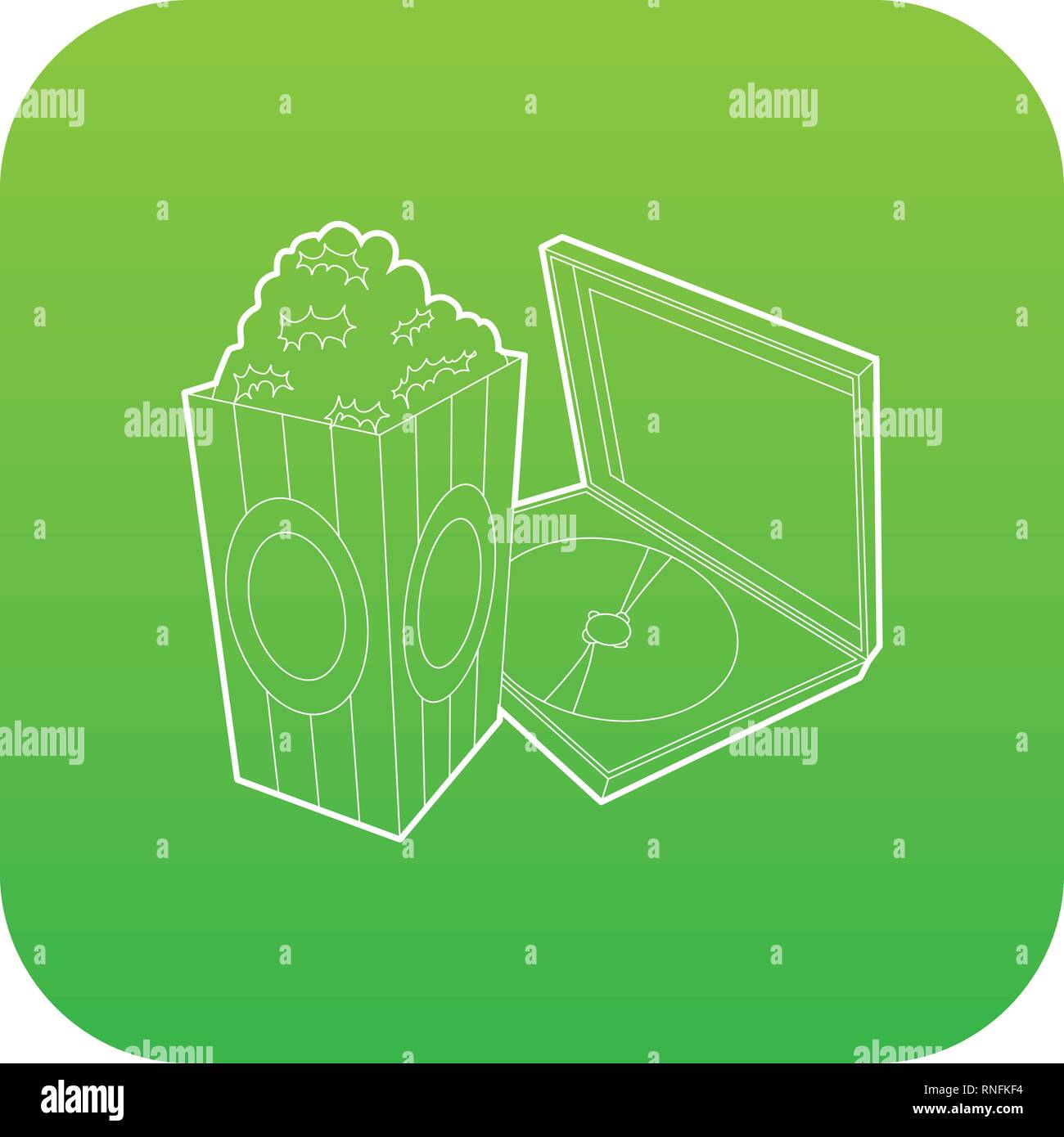 Big popcorn icon green vector Stock Vector Image & Art - Alamy