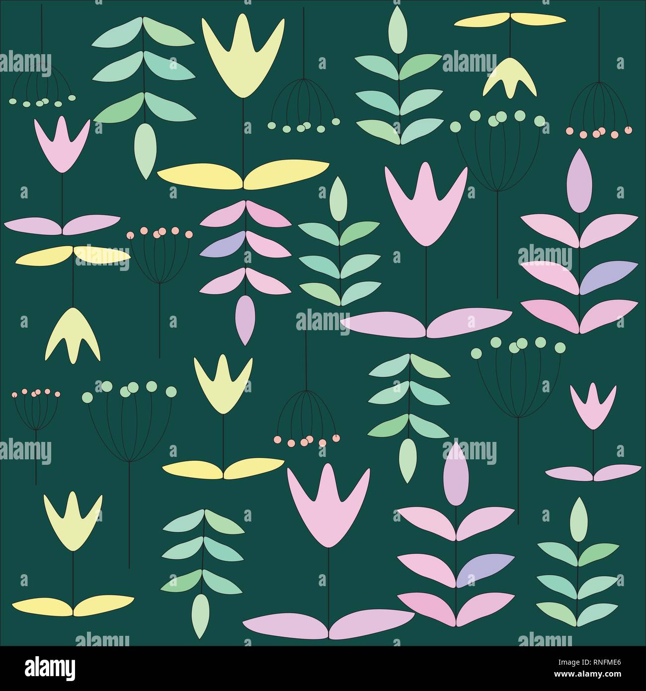 Seamless abstract flowers Stock Vector Images - Alamy