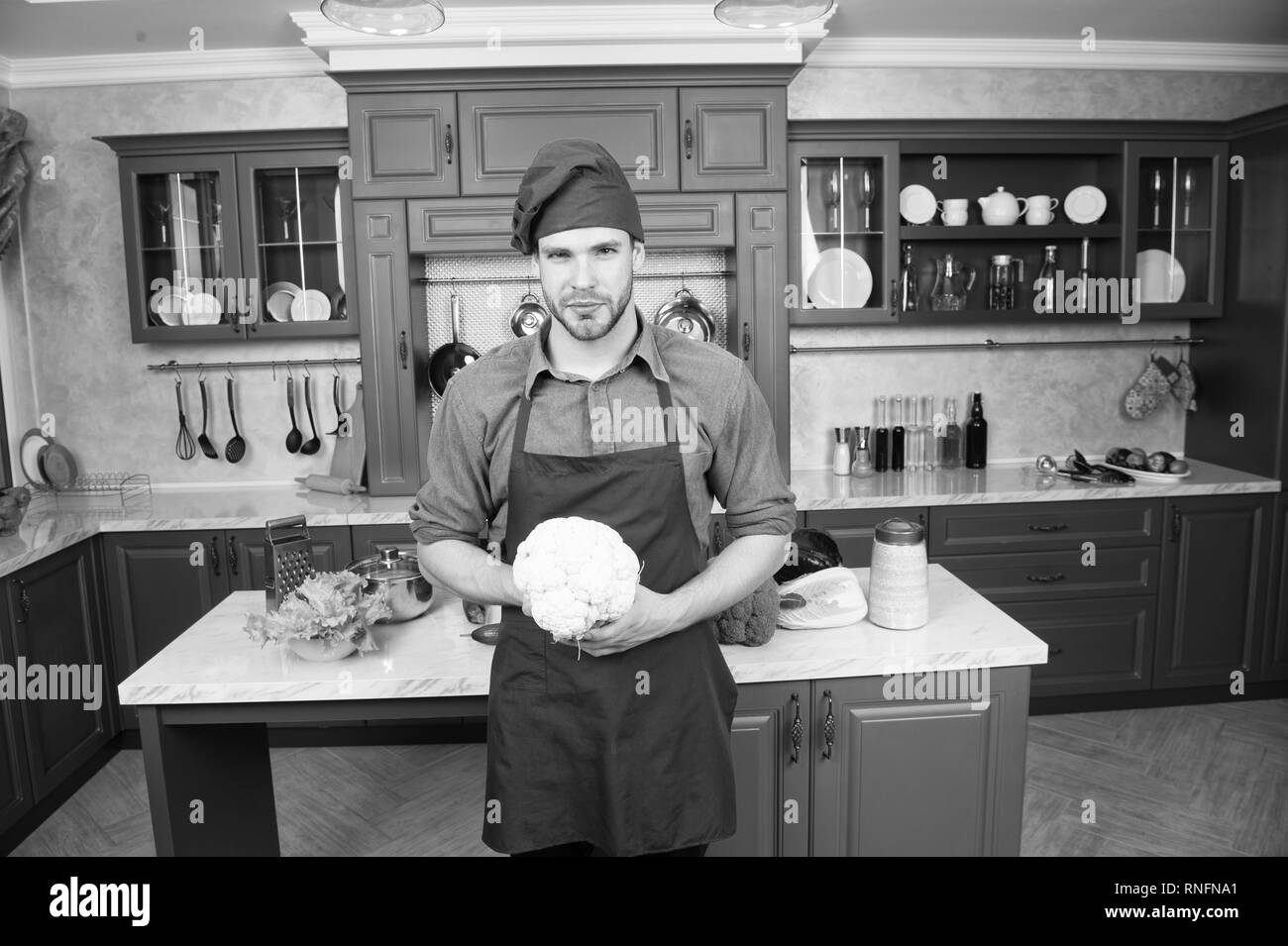 Chef main dish Black and White Stock Photos & Images - Alamy