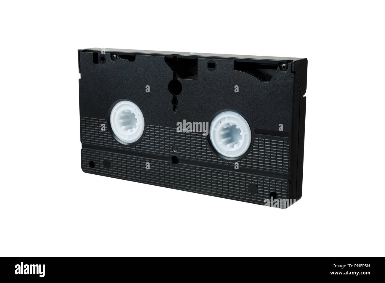 VHS video tape cassette isolated on white background. back view Stock ...