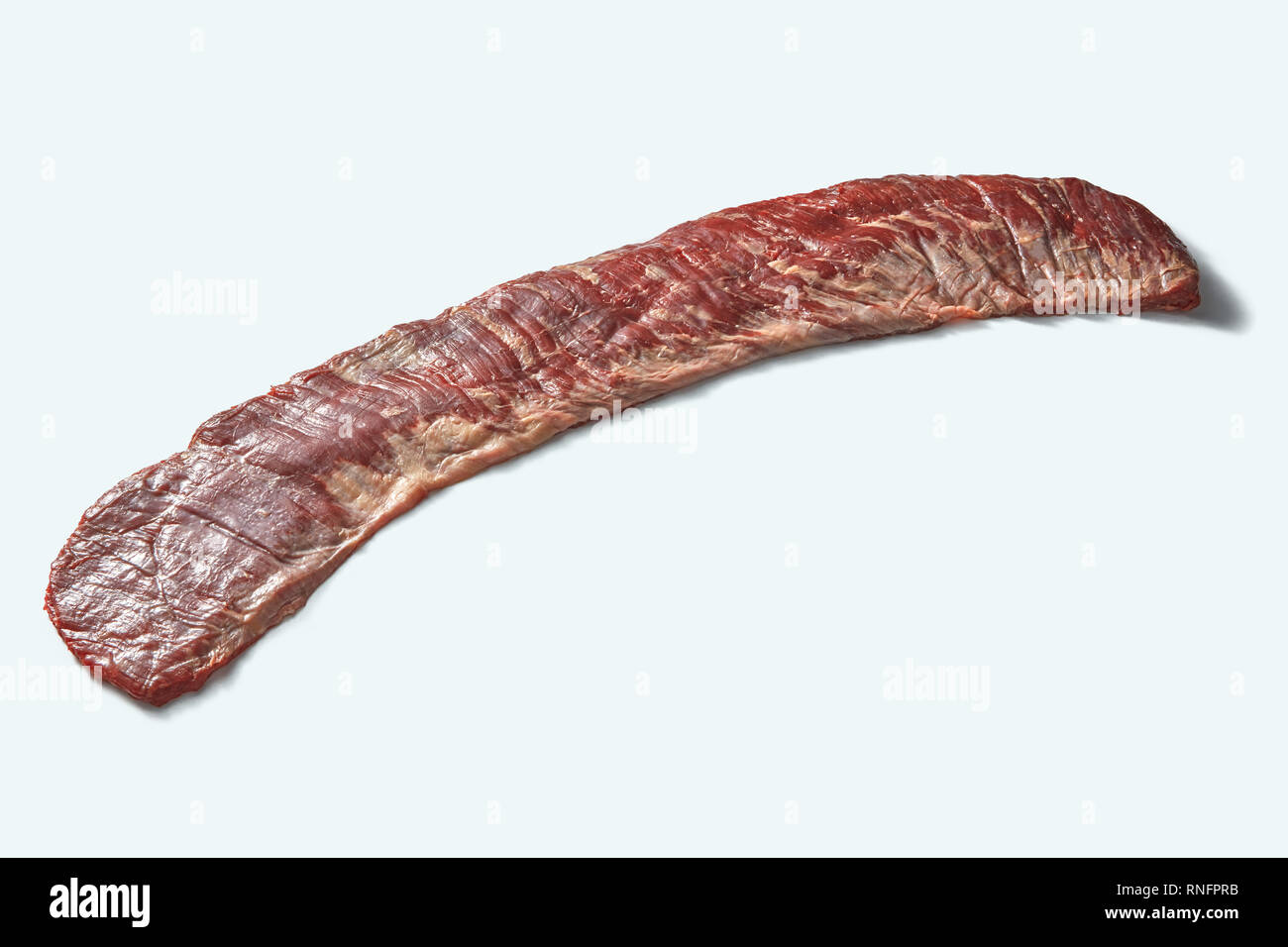 Raw beef bavette steak fore roasting isolated on a white background ...
