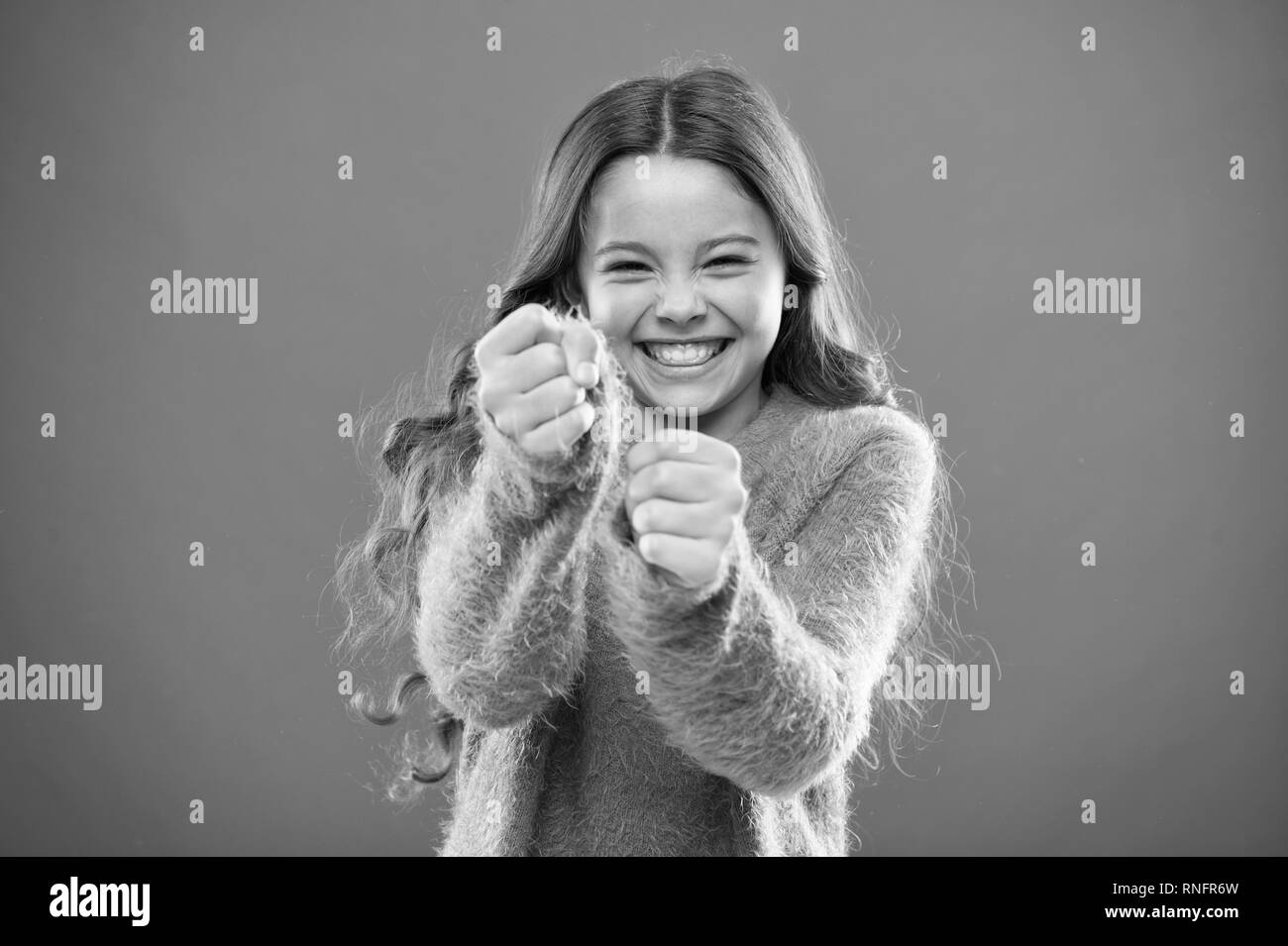 Self defense strategies kids can use against bullies. Girl hold fists ...