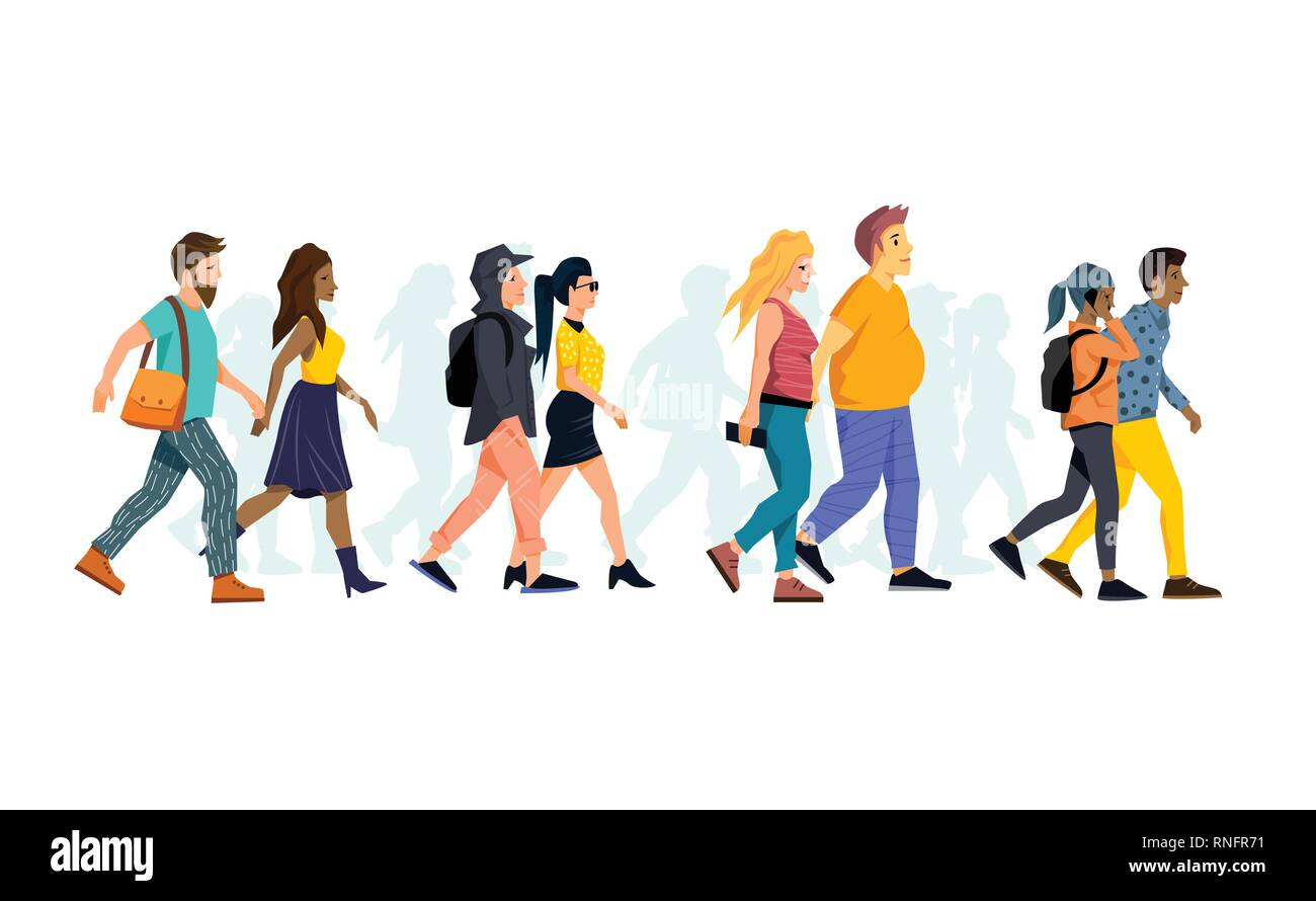 Diverse group of adults outdoors Stock Vector Images - Alamy