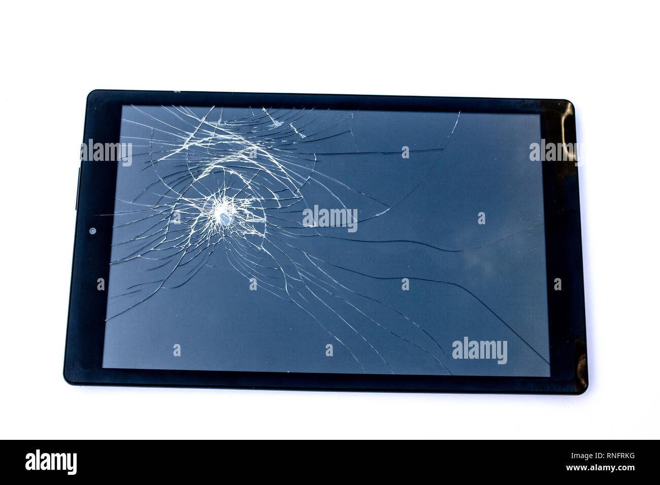 Broken Smart Phone Tablet Mobile Device on White Background Stock Photo ...