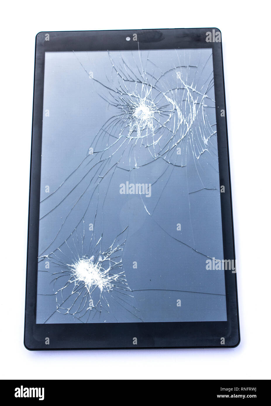 Broken Smart Phone Tablet Mobile Device on White Background Stock Photo ...