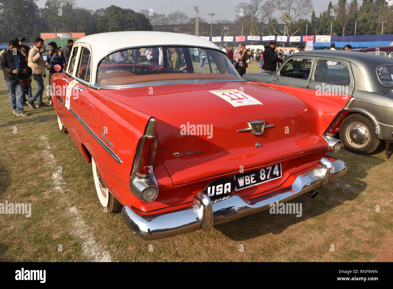 1956 Dodge Kingsway car back end with 29.5 hp and 6 cylinder engine ...