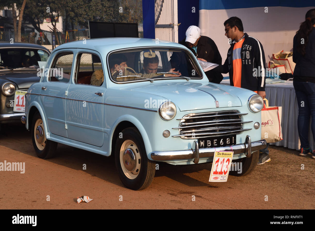 1955 Fiat Millecento car with 1100 cc and 4 cylinder engine. WBE 681 ...