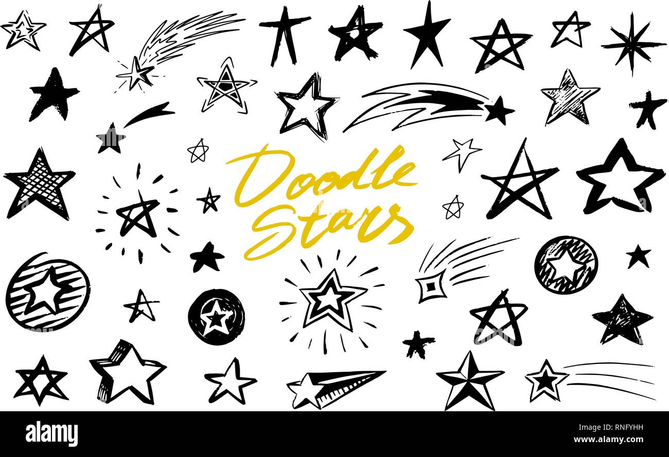 Set of Star signs. Doodle style. Collection of icons for Pattern ...