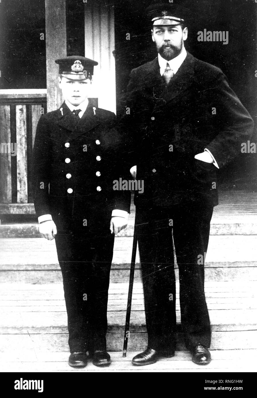 King George and Prince Edward standing together 5 18 1910 Stock Photo ...