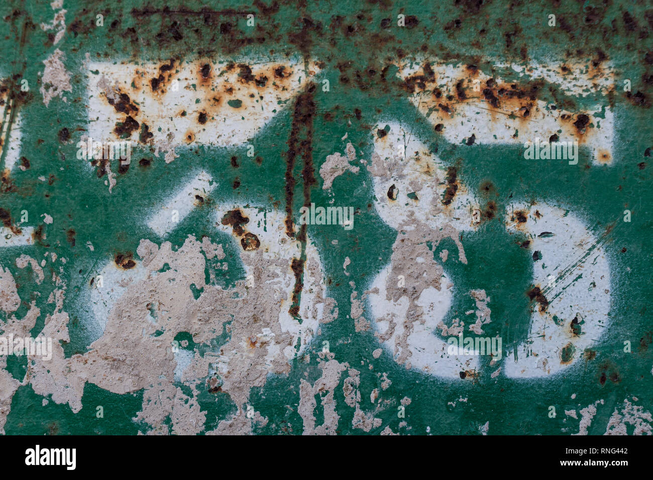 number thirty five painted on rusty green metal, number 35 Stock Photo ...