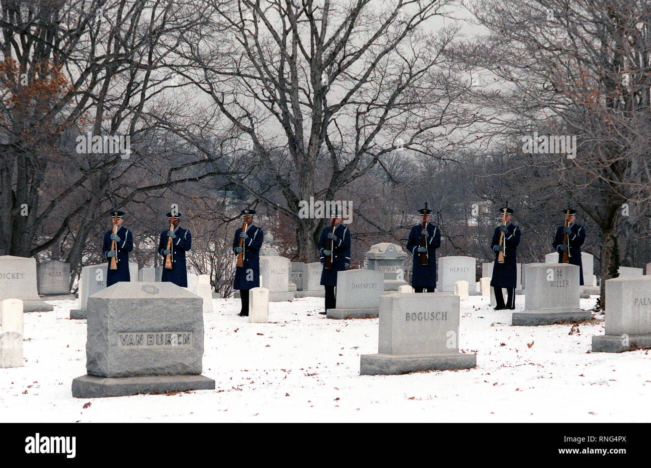 Winter funeral 21 gun salute hi-res stock photography and images - Alamy