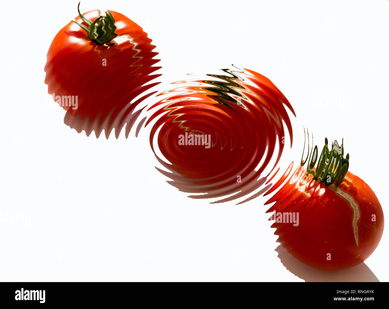 Three Red Tomatoes with abstract rippling effect Stock Photo - Alamy
