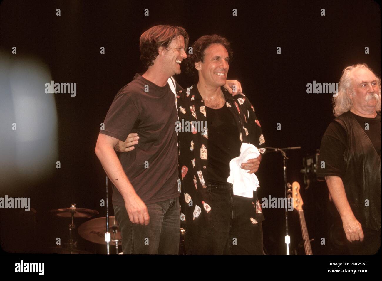 CPR band members Jeff Pevar and David Crosby are shown on stage during ...