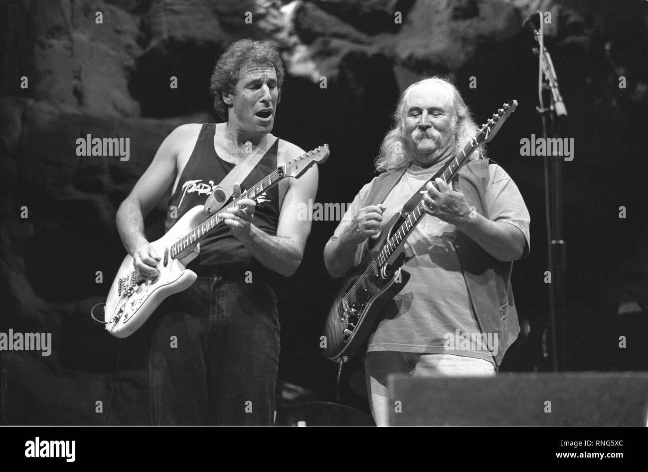 CPR band members Jeff Pevar and David Crosby are shown on stage during ...