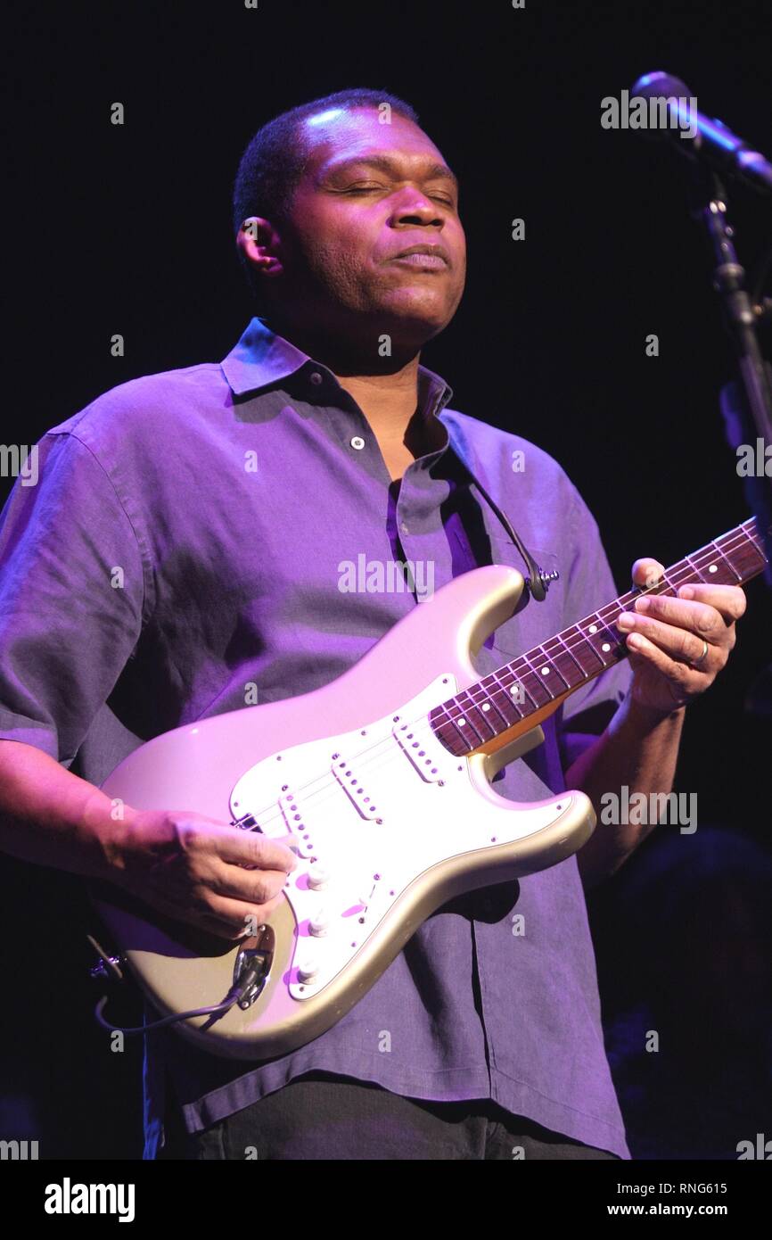 Blues musician Robert Cray is shown performing on stage during a "live ...