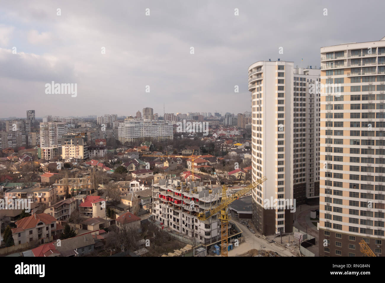 Modern multi-storey residential house of creative irregular shape Stock ...