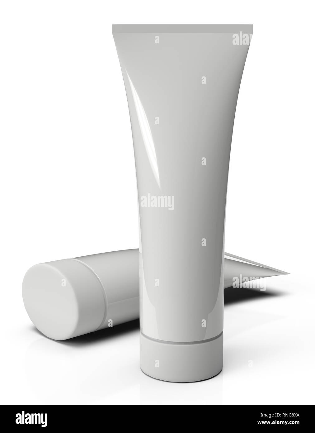 Cream tubes on white background, isolated. 3D rendering Stock Photo - Alamy