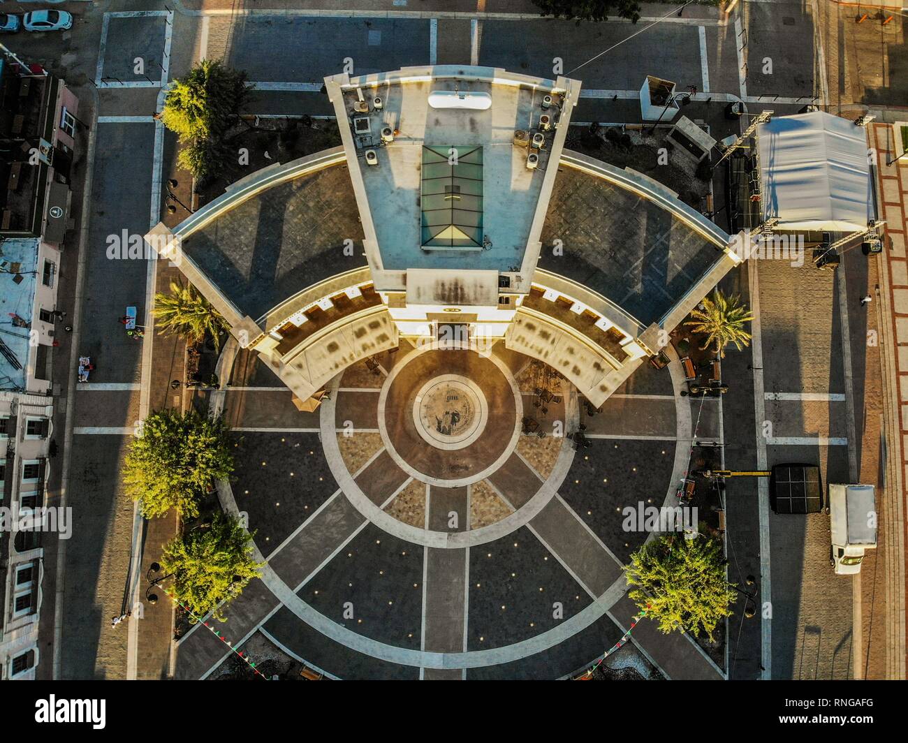 Aerial view of downtown Hermosillo, Sonora. Vista aerea del centro de ...