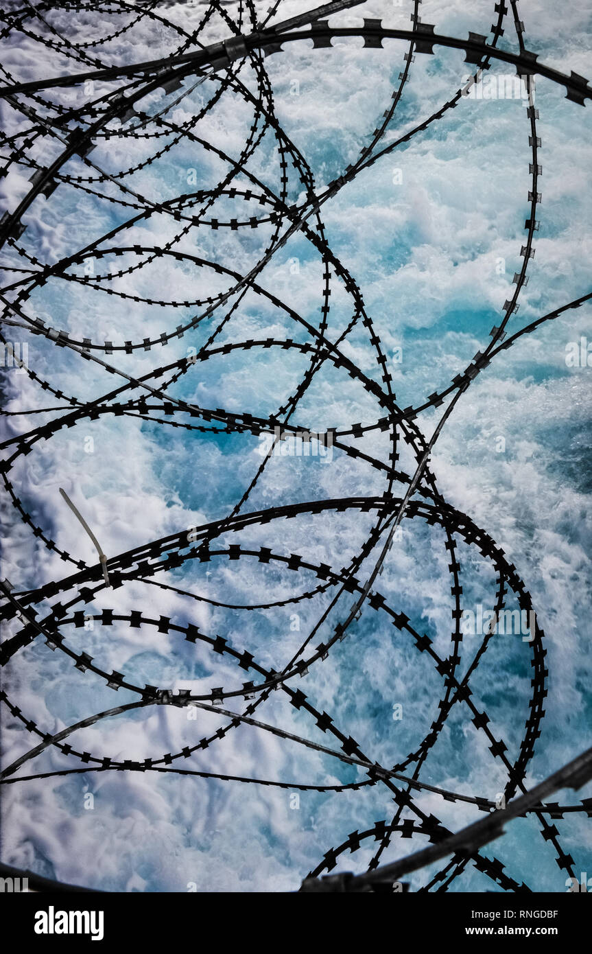 Pirate protection measures onboard of a merchant ship passing pirate ...