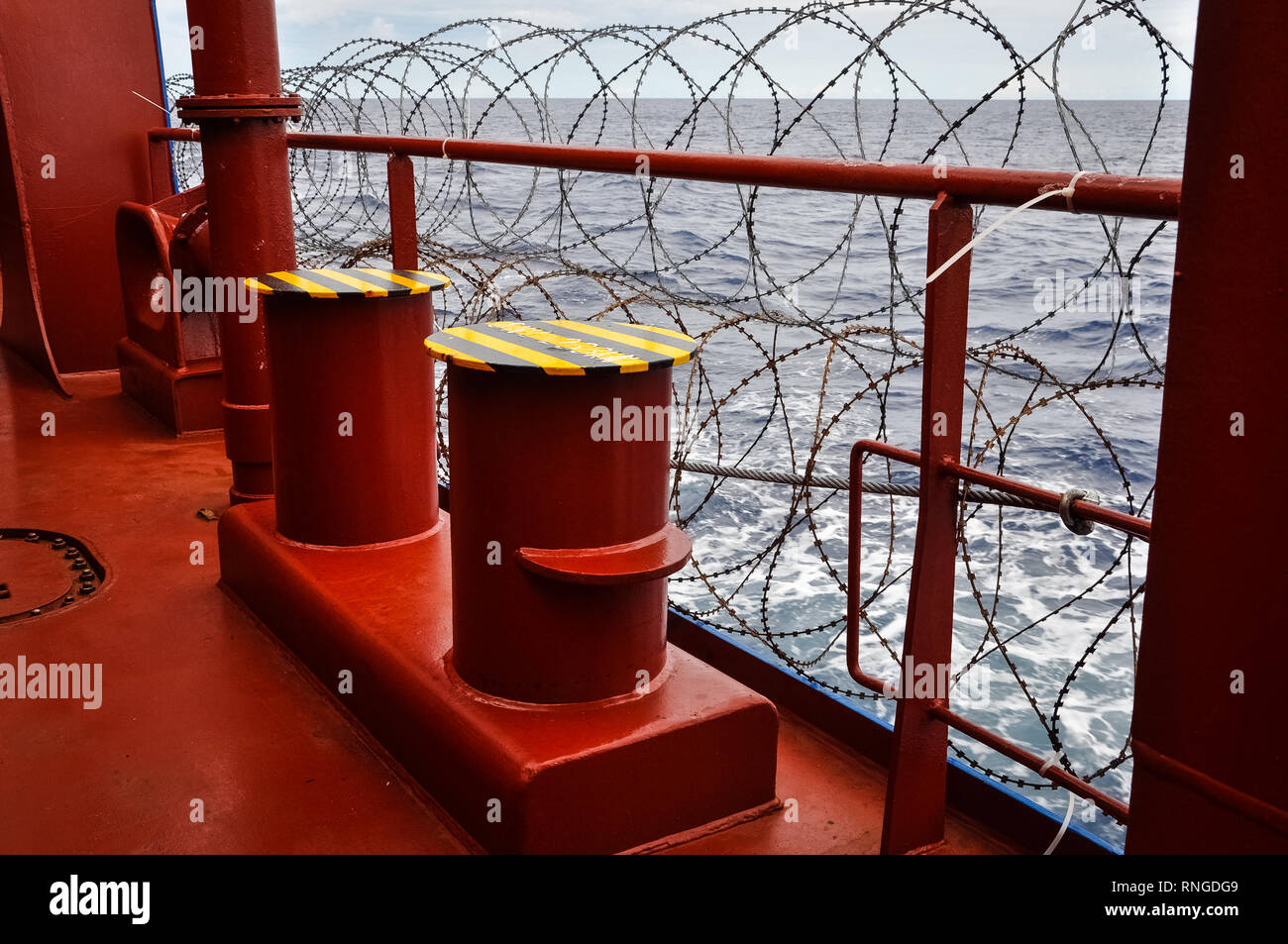 Pirate protection measures onboard of a merchant ship passing pirate ...