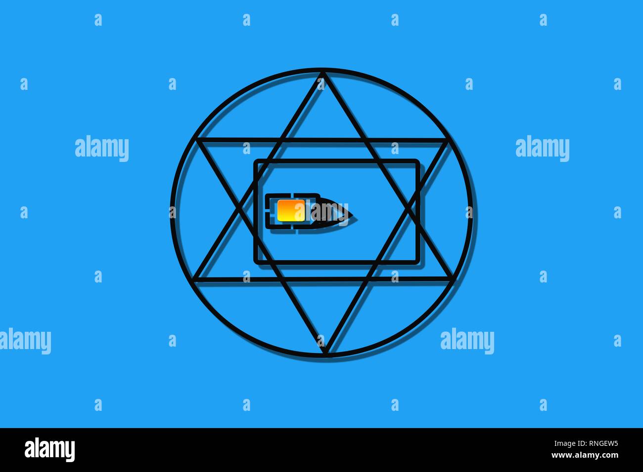 sim card all seeing eye in circle of eternity symbol observing all ...