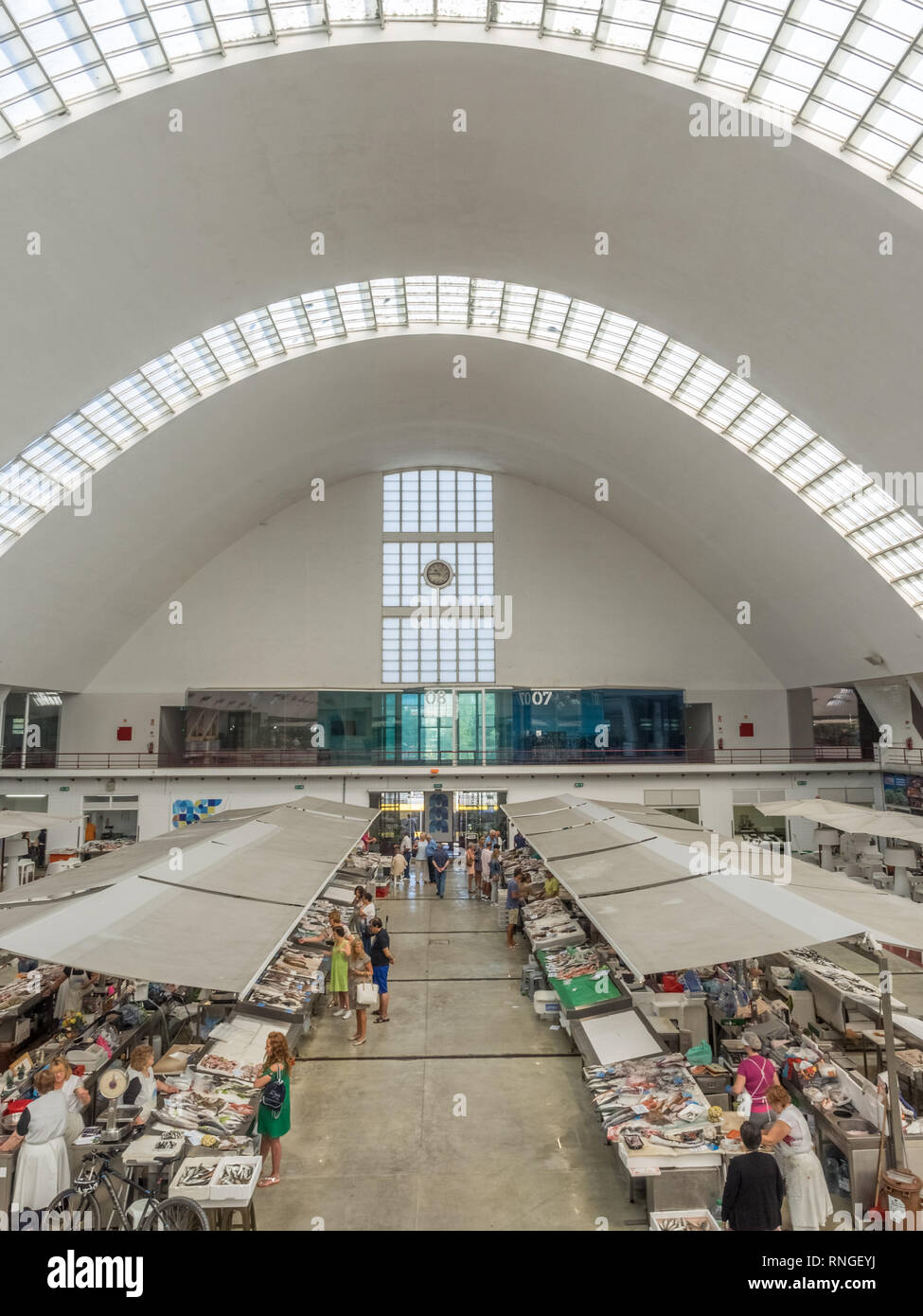 Modern clean light and airy Matosinhos municipal indoor market with a ...