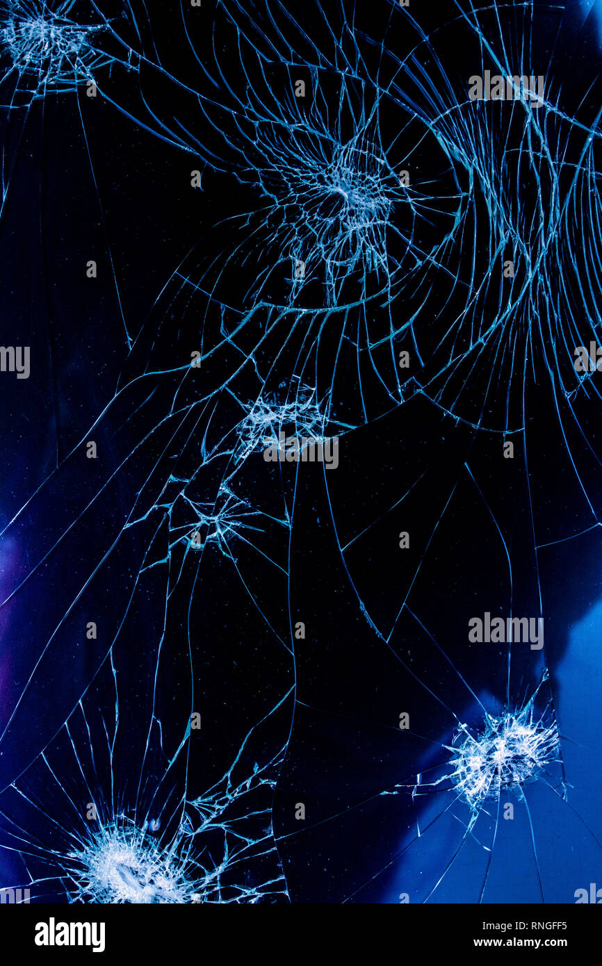 Smashed Screen Vandalized Broken Glass Close Up Stock Photo - Alamy