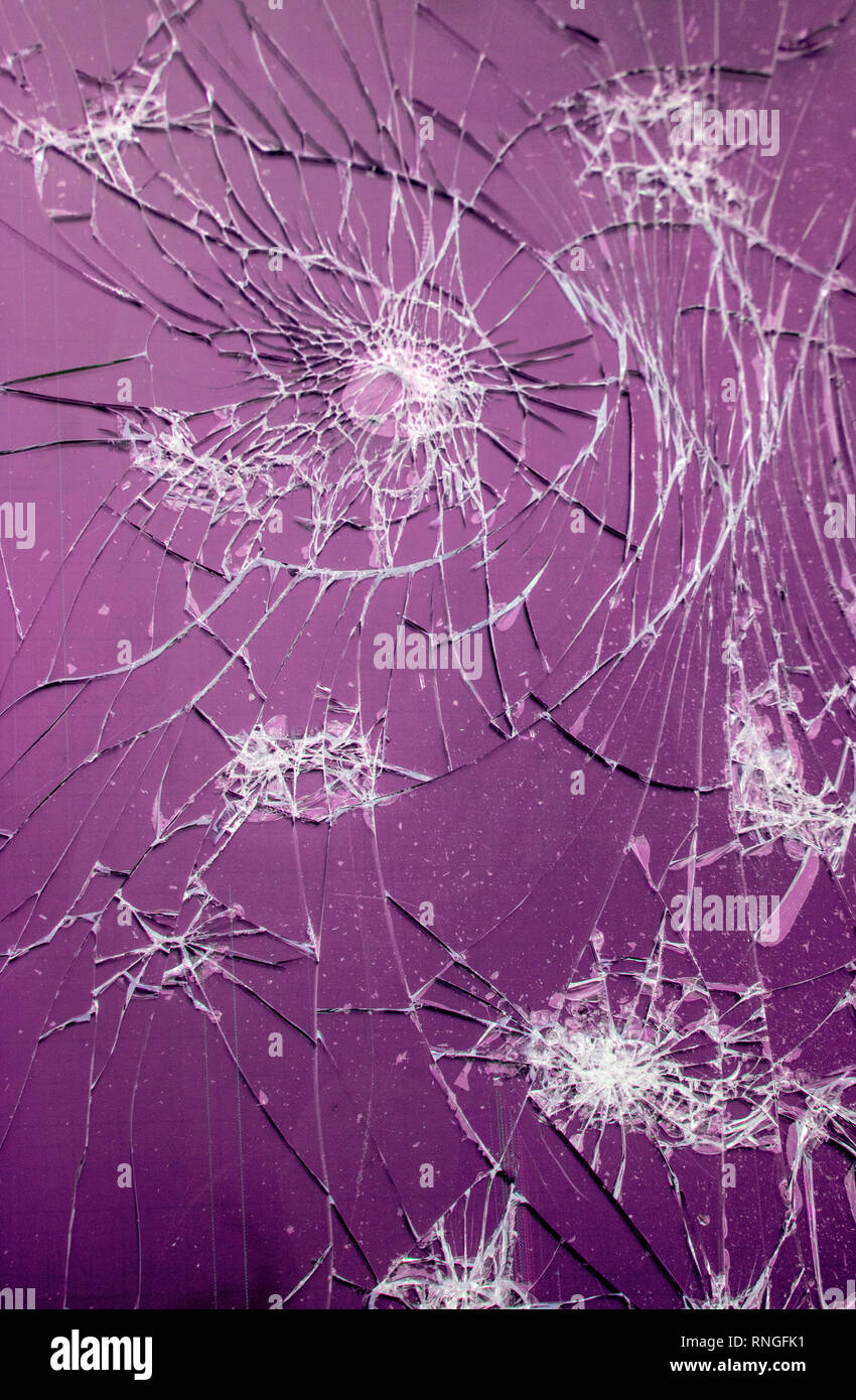 Smashed Screen Vandalized Broken Glass Close Up Stock Photo - Alamy