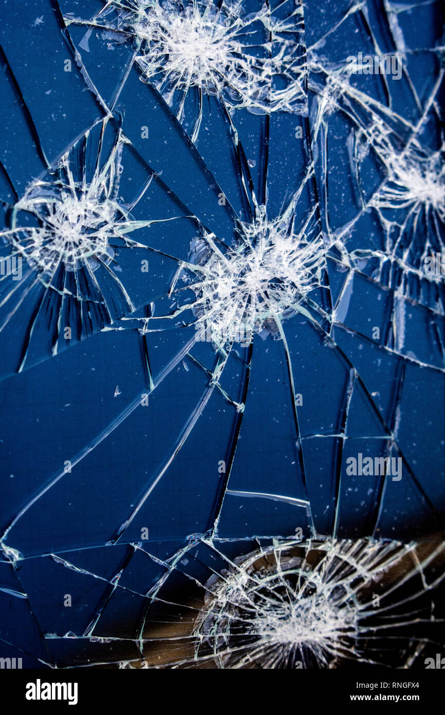 Smashed Screen Vandalized Broken Glass Close Up Stock Photo - Alamy