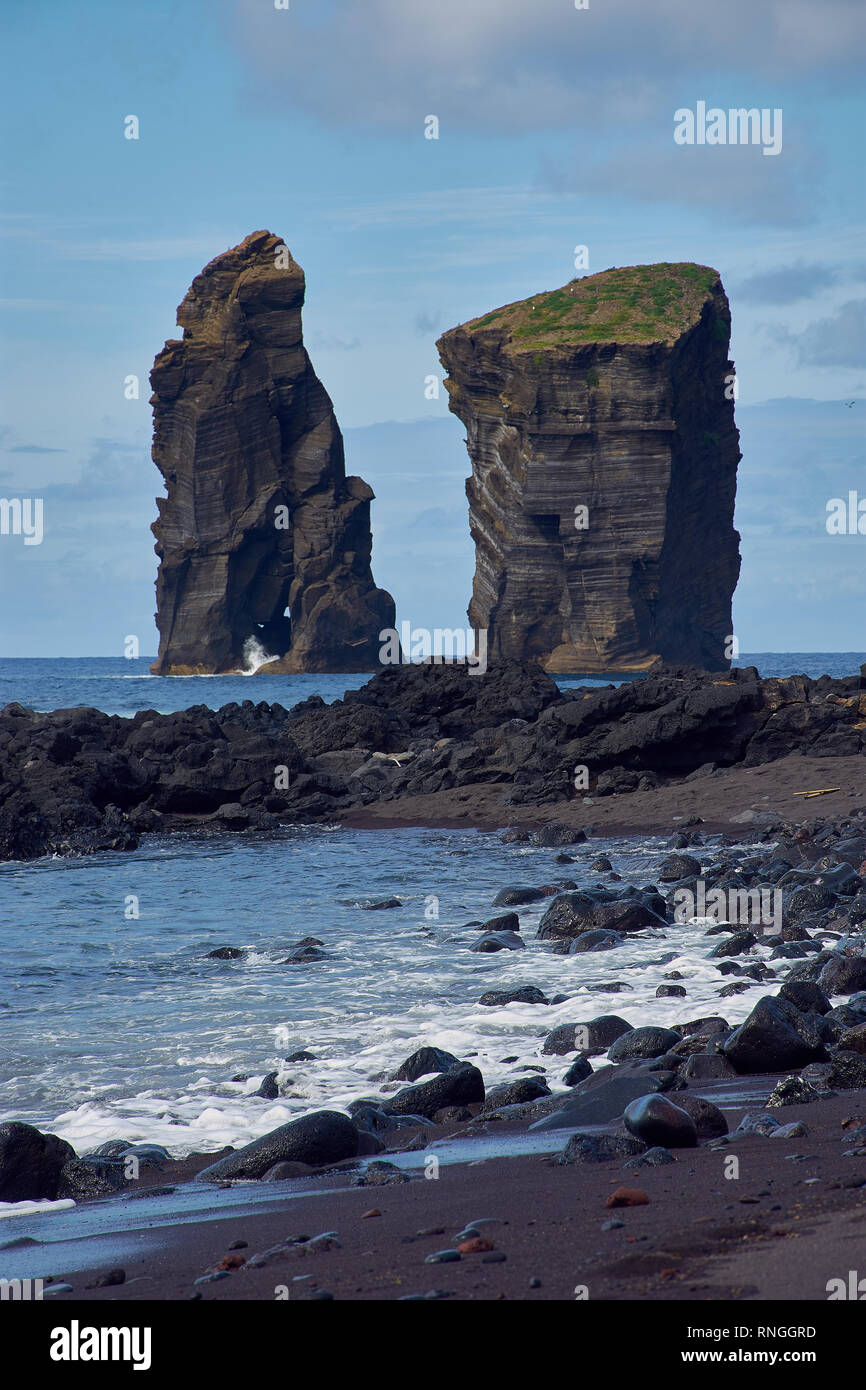 volcanic rocks of Mosteiros beach, Sao Miguel, Azores Stock Photo - Alamy