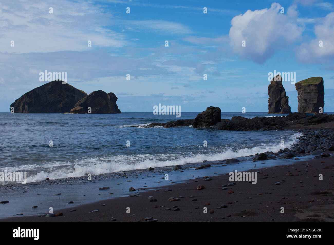 volcanic rocks of Mosteiros beach, Sao Miguel, Azores Stock Photo - Alamy