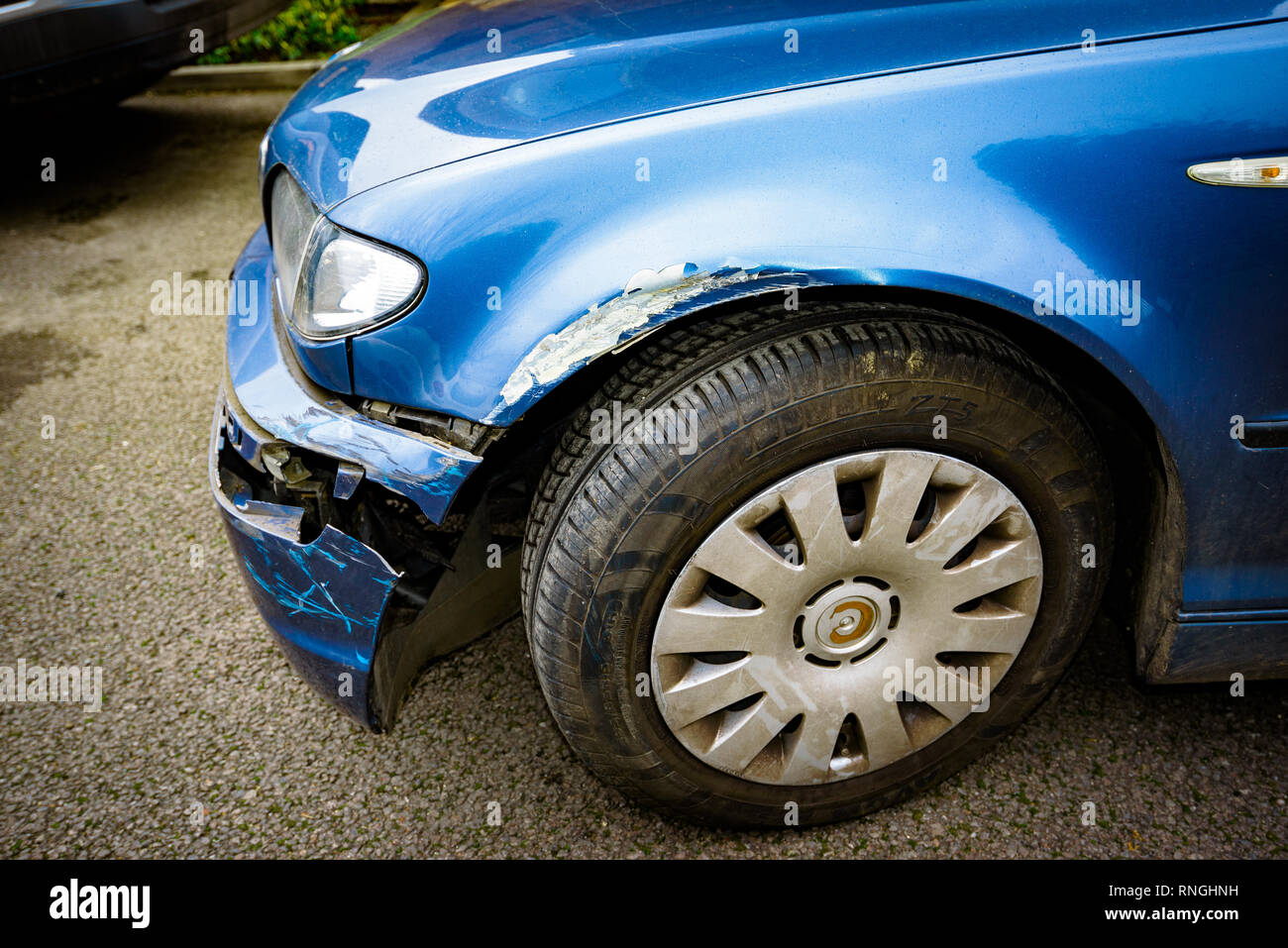 Car Crash and Car Damage. Body work and bumper Stock Photo - Alamy