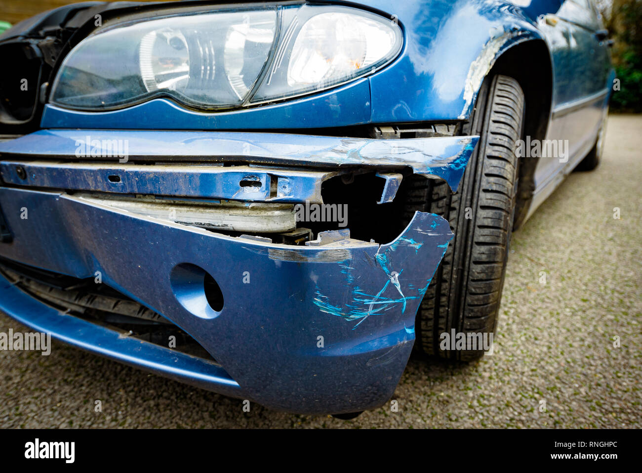 Car Crash and Car Damage. Body work and bumper Stock Photo - Alamy