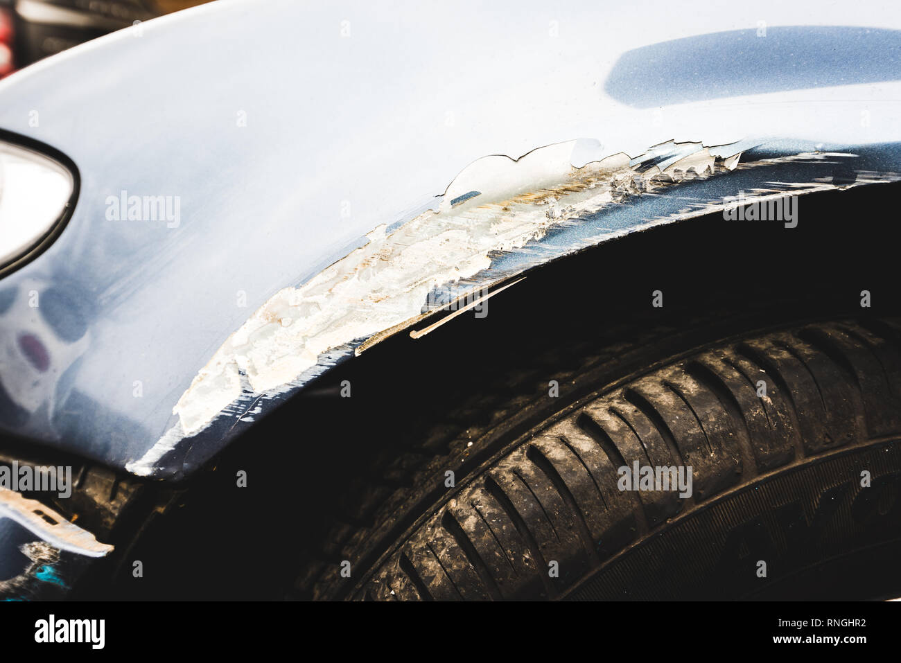 Car Crash and Car Damage. Body work and bumper Stock Photo - Alamy