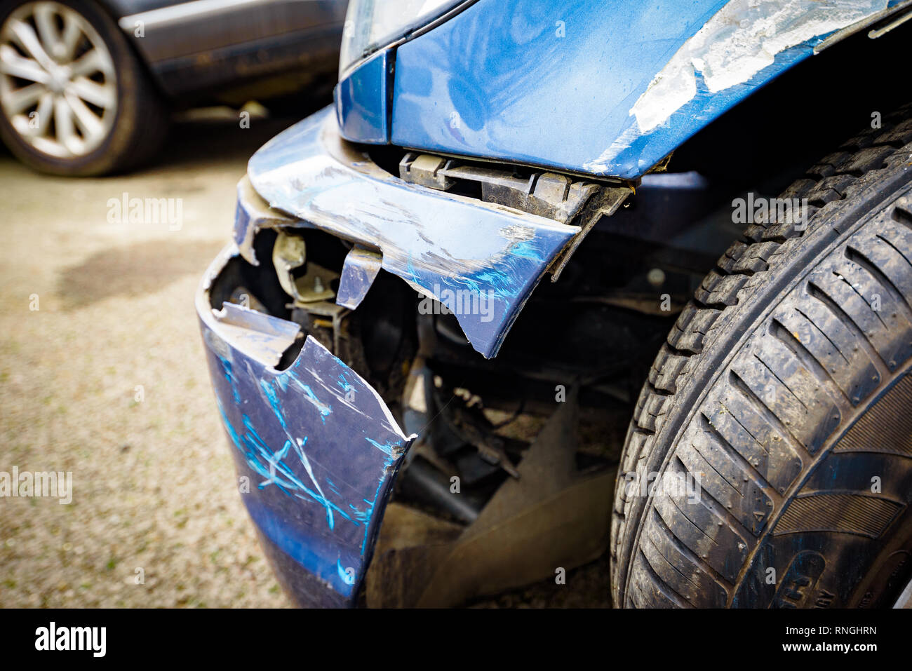 Car Crash and Car Damage. Body work and bumper Stock Photo - Alamy